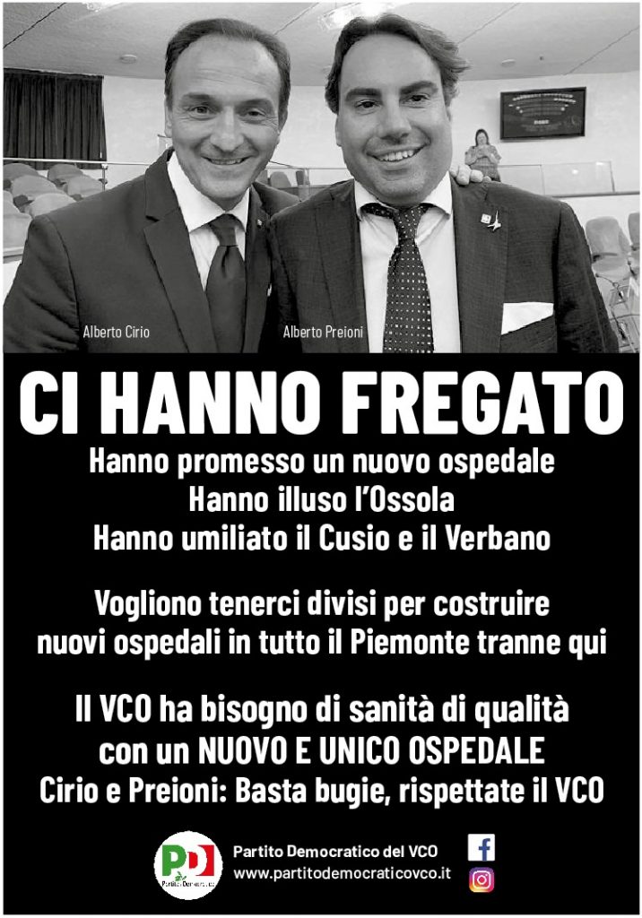 CIRIO E PREIONI CI HANNO FREGATO! | Partito Democratico Verbano Cusio ...